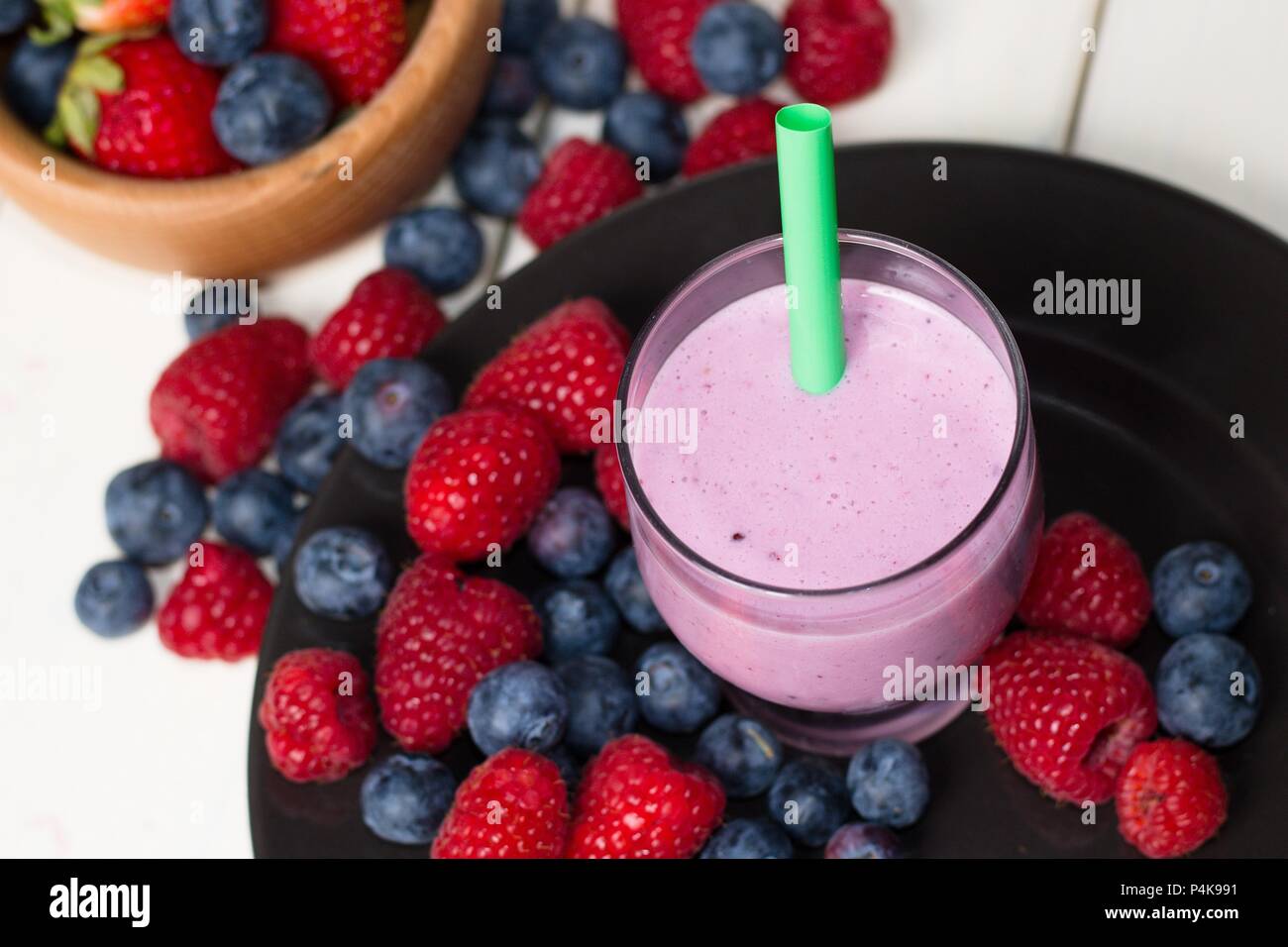 Fresh made gluten free shake. Beautiful and healthy natural snack Stock ...