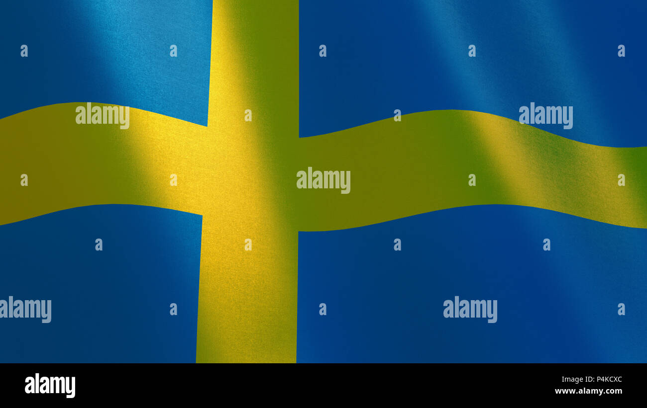 Sweden waving flag. 3d illustration Stock Photo - Alamy