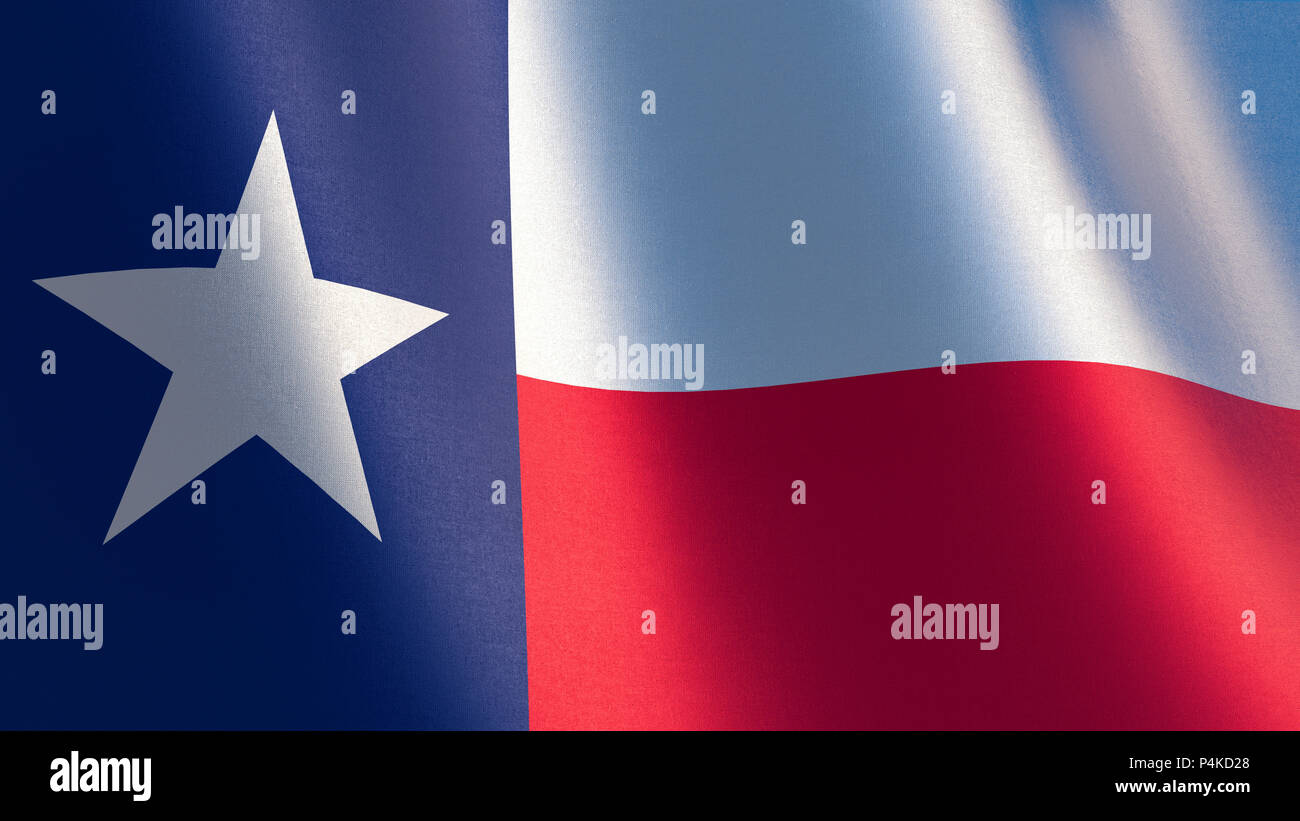 Texas flag. 3d illustration of waving flag of Texas Stock Photo - Alamy