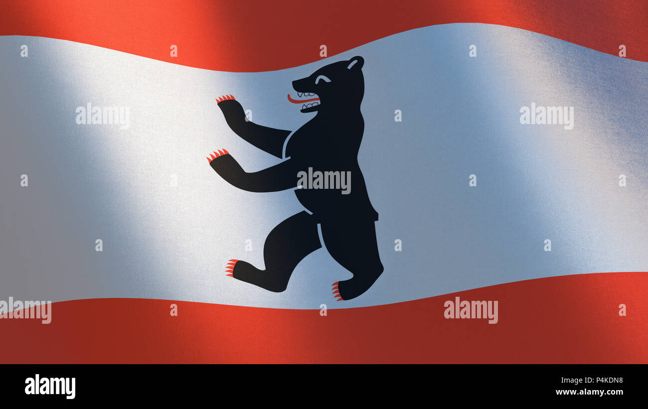 Waving flag of Berlin. 3d illustration Stock Photo - Alamy