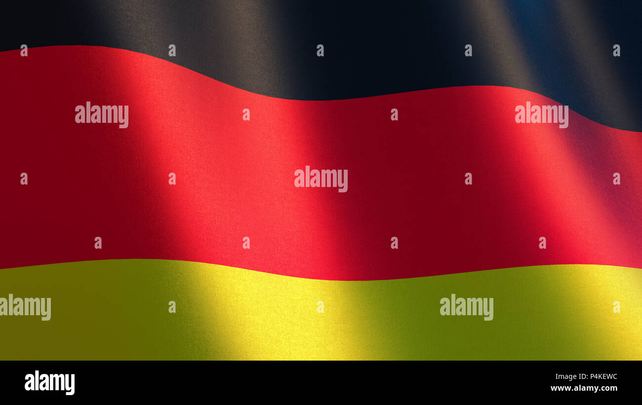 German flag. Waving flag of Germany illustration Stock Photo - Alamy