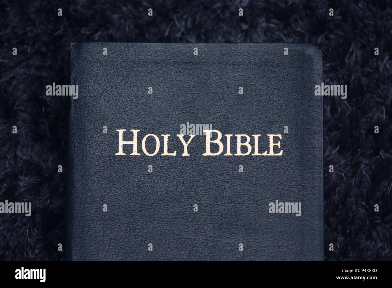 Top View of Holy Bible On Dark Texture Stock Photo - Alamy