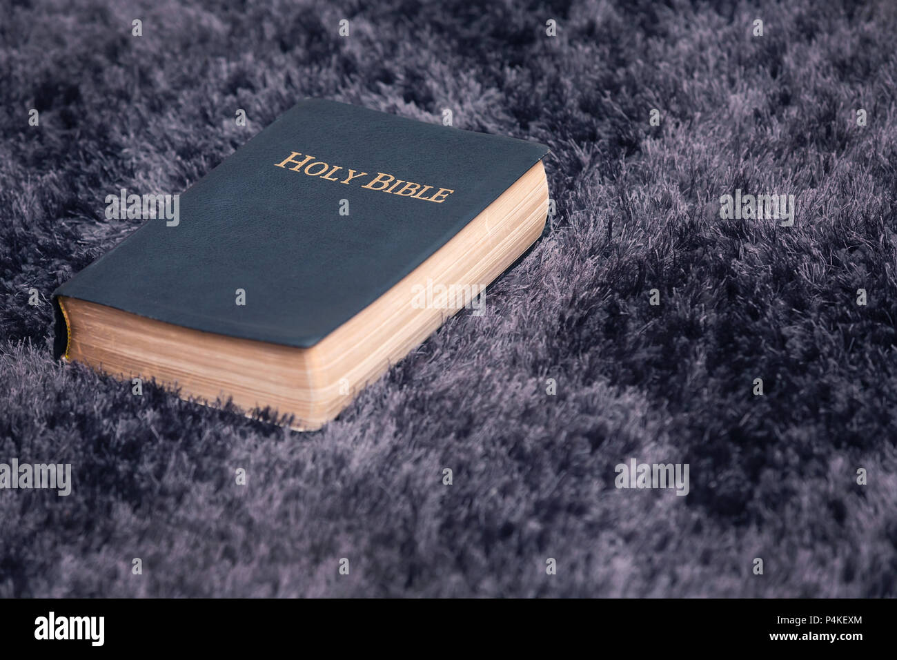 Top View of Holy Bible On Dark Texture Stock Photo - Alamy