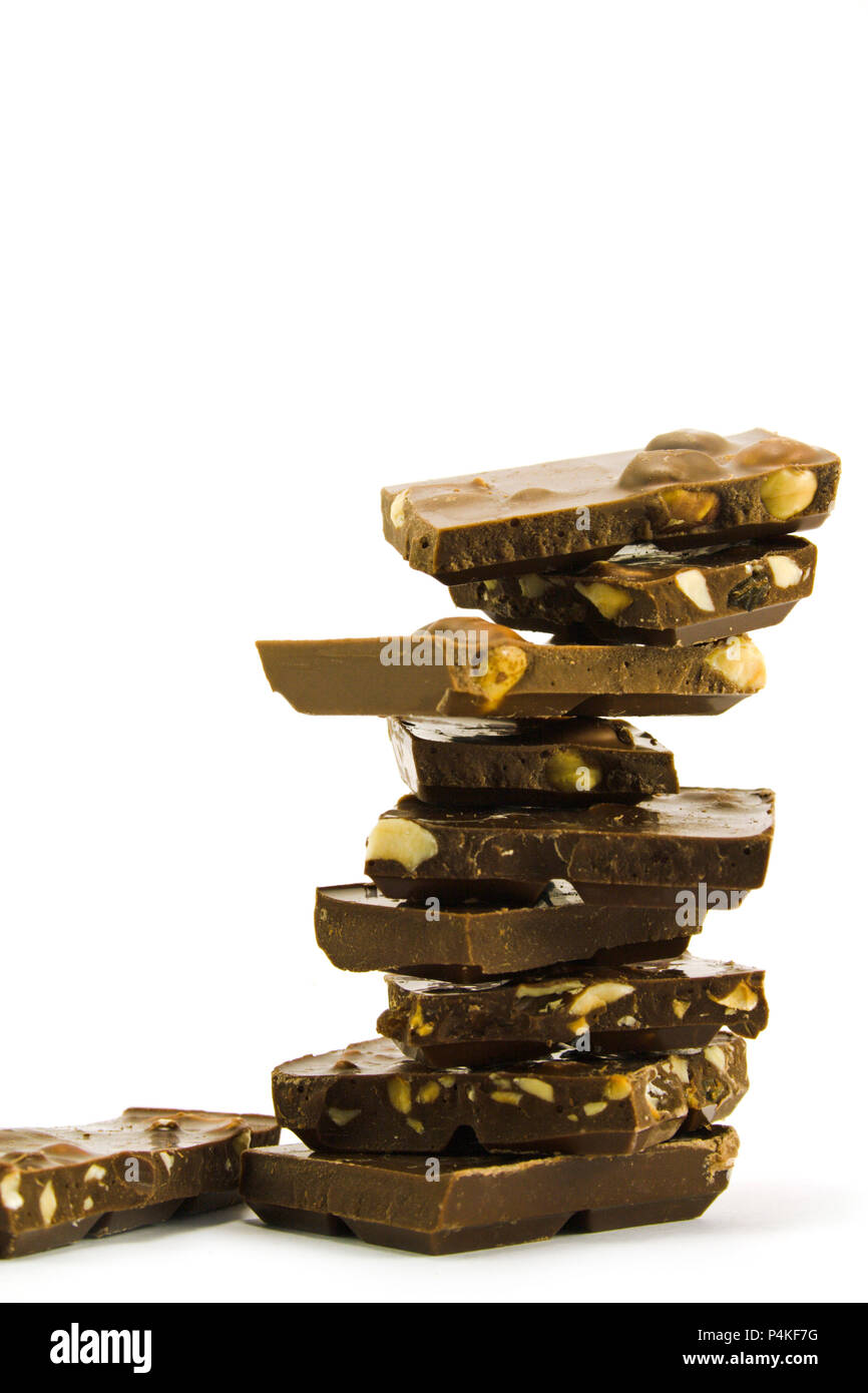chocolate pyramid on white background Stock Photo - Alamy