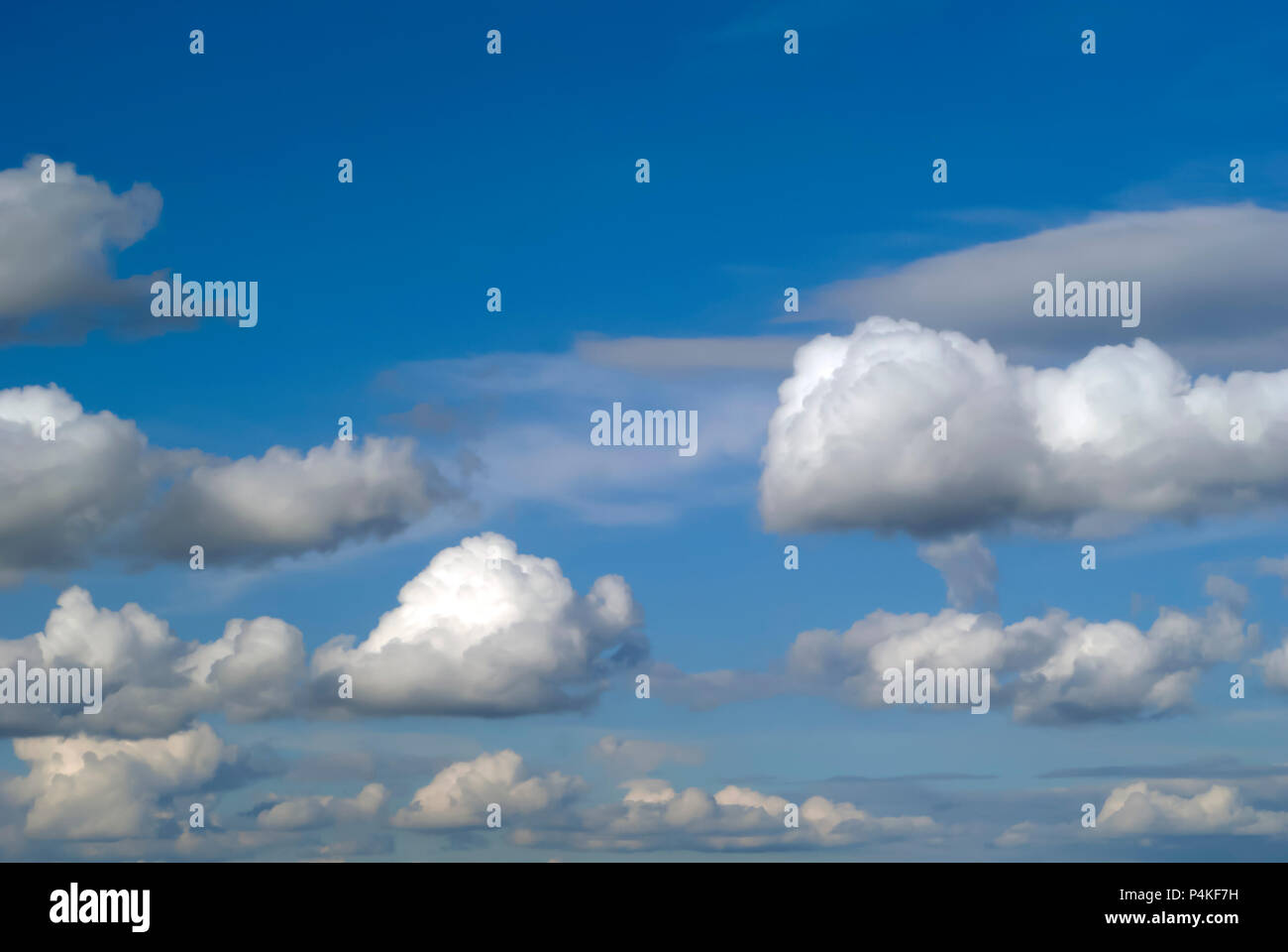 background - blue sky with rain cumulus clouds Stock Photo - Alamy