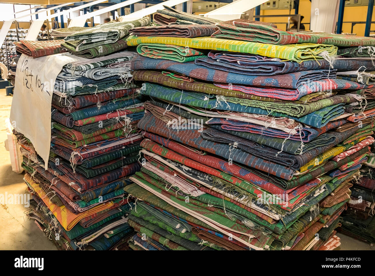Addis Ababa, Ethiopia, January 30, 2014, Carpet Manufacturing, Weaving ...