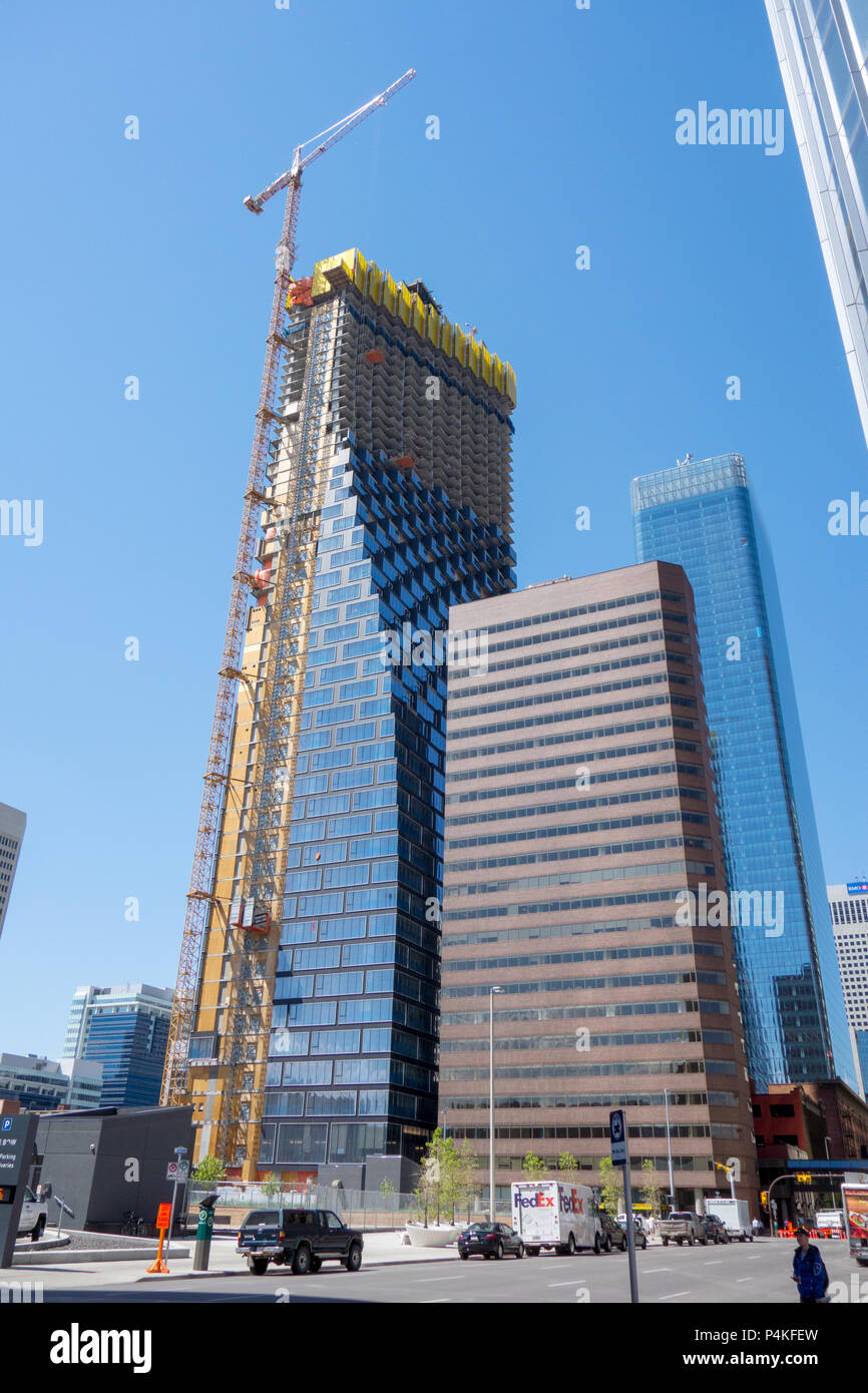 Telus Sky under construction in downtown Calgary, Alberta, Canada Stock ...