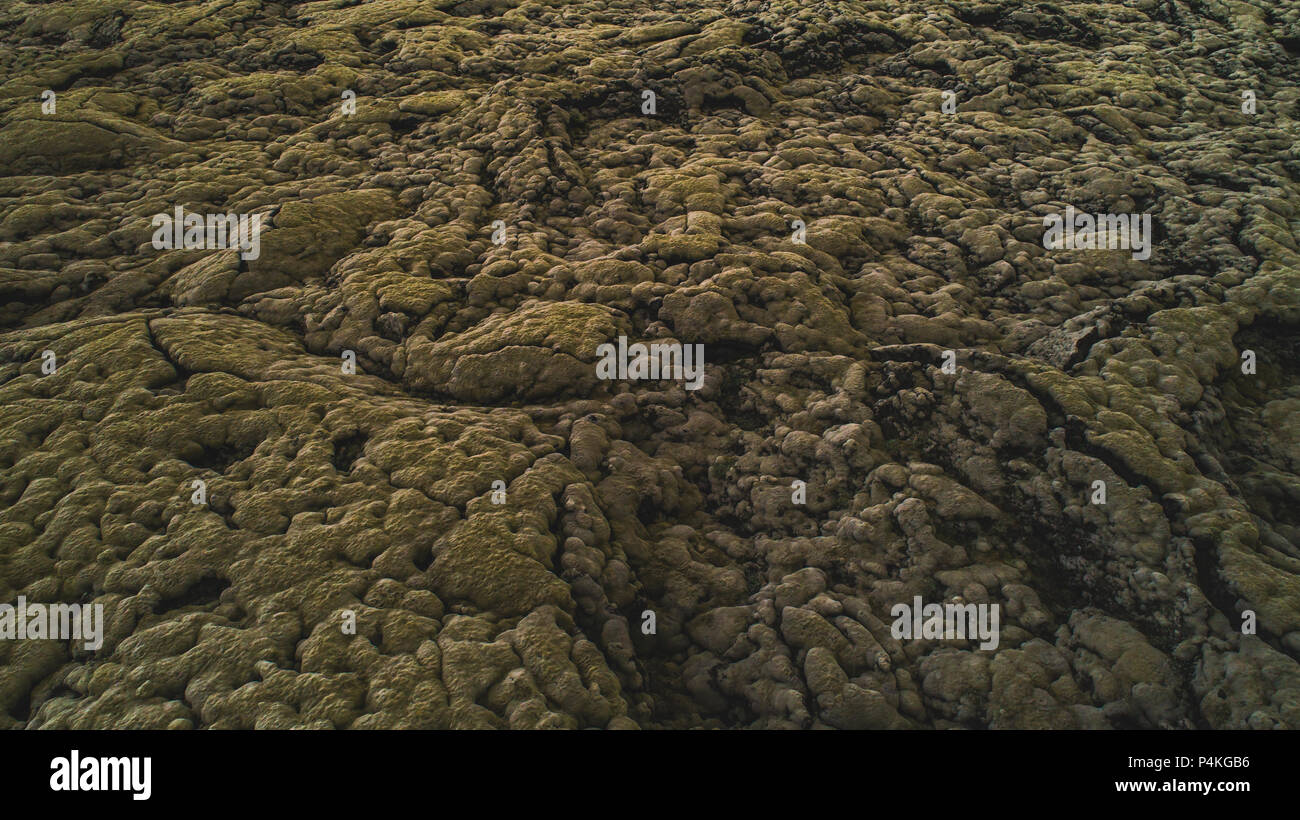 aerial view of moss in iceland drone Stock Photo - Alamy