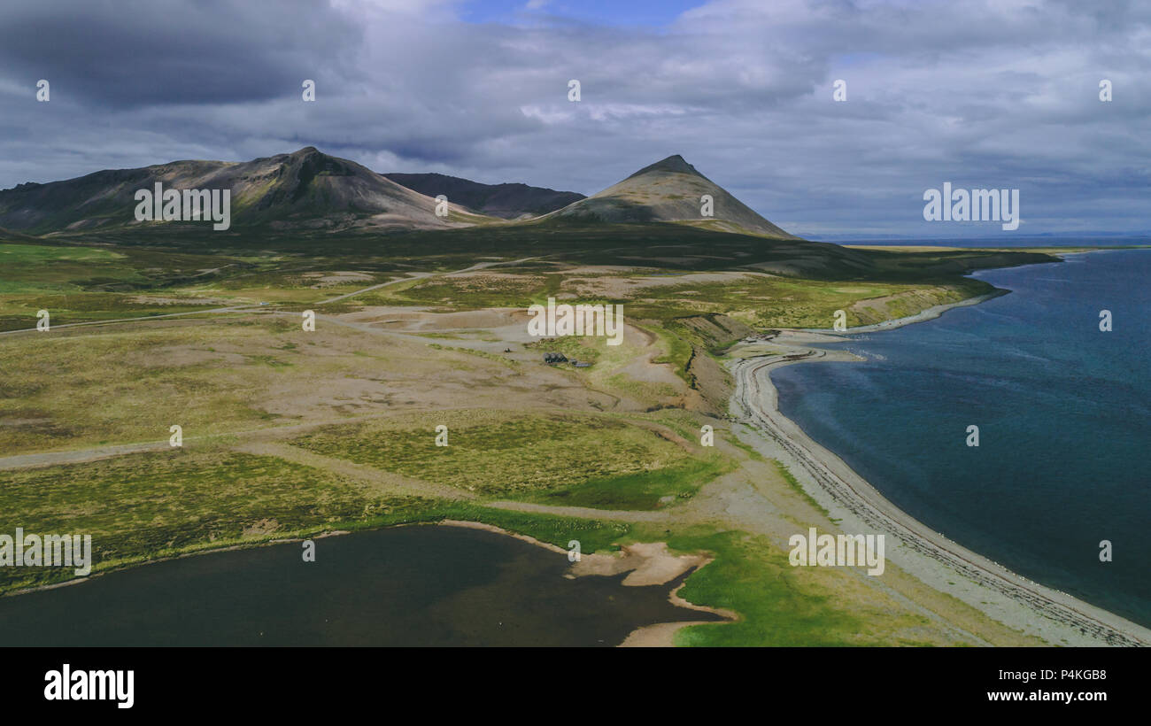 aerial view of landscape in iceland drone Stock Photo - Alamy