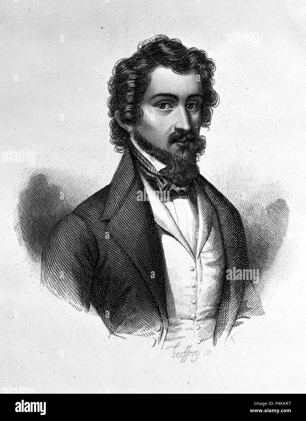 RETRATO DE ESPRONCEDA - GRABADO - SIGLO XIX. Author: Charles Michel ...