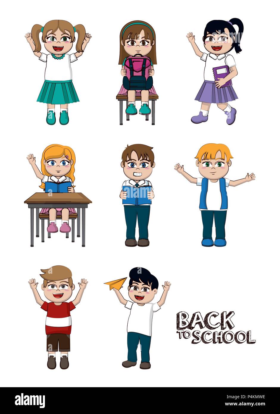 Set of students kids Stock Vector Image & Art - Alamy