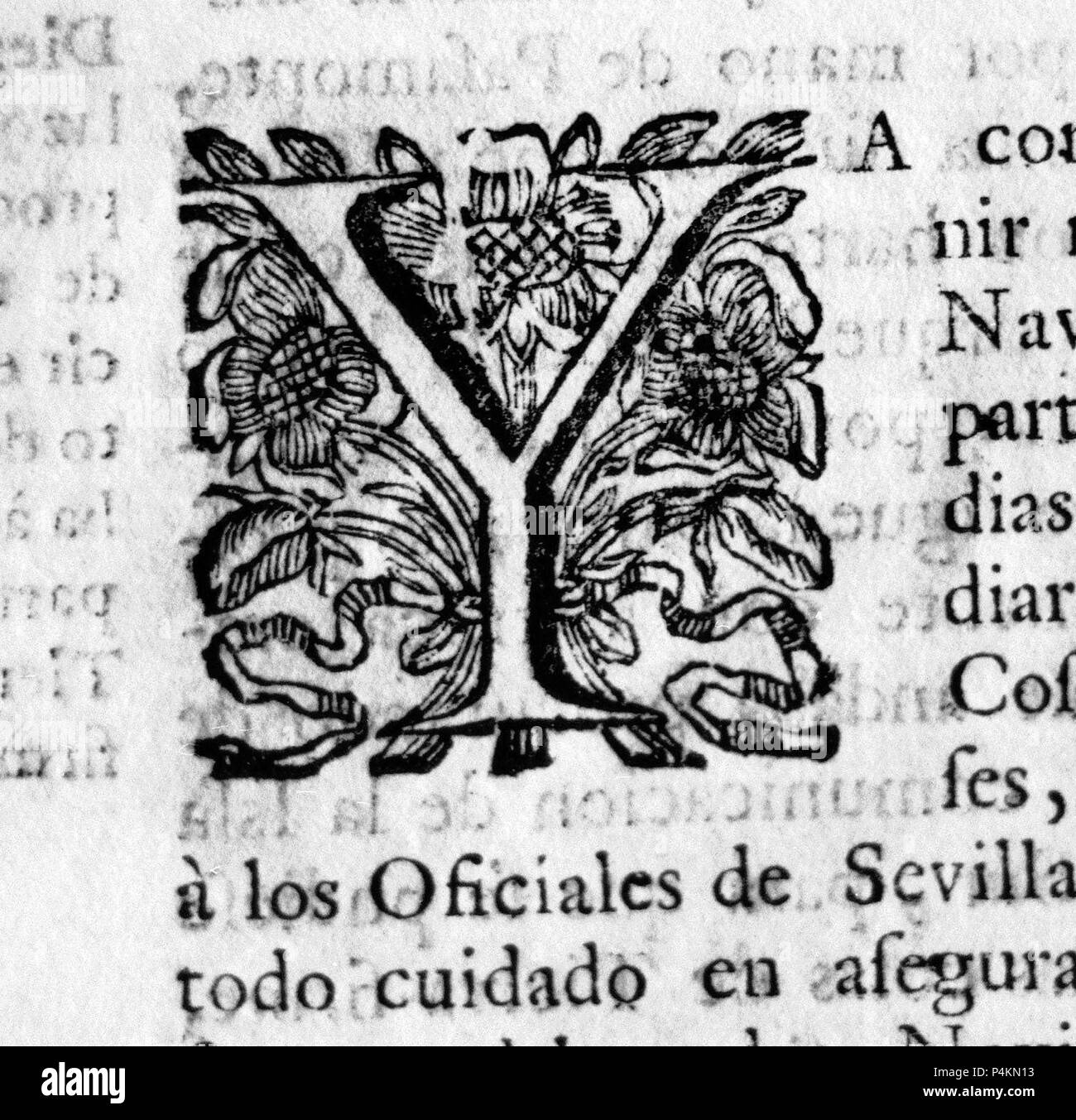 LETRA Y - LETRA CAPITULAR - INICIAL HISTORIADA. Location: INSTITUTO DE ...