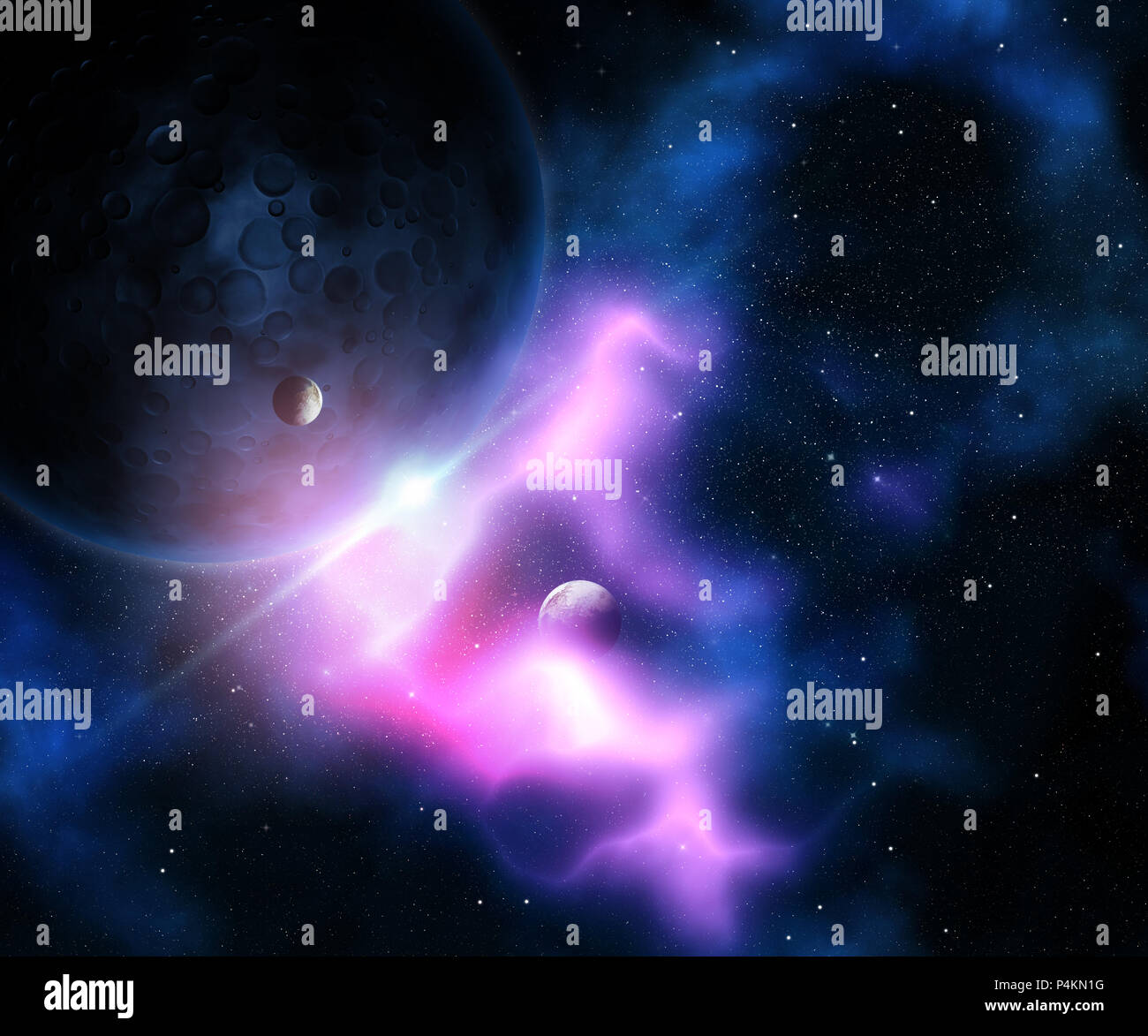 3D render of an abstract fictional space scene Stock Photo - Alamy