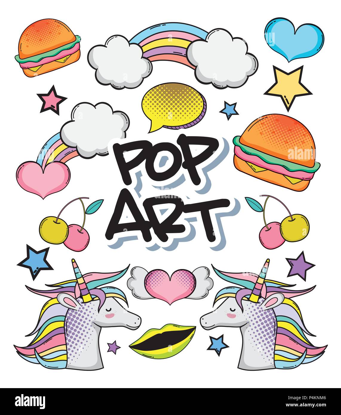 Clouds pop art Cut Out Stock Images & Pictures - Alamy