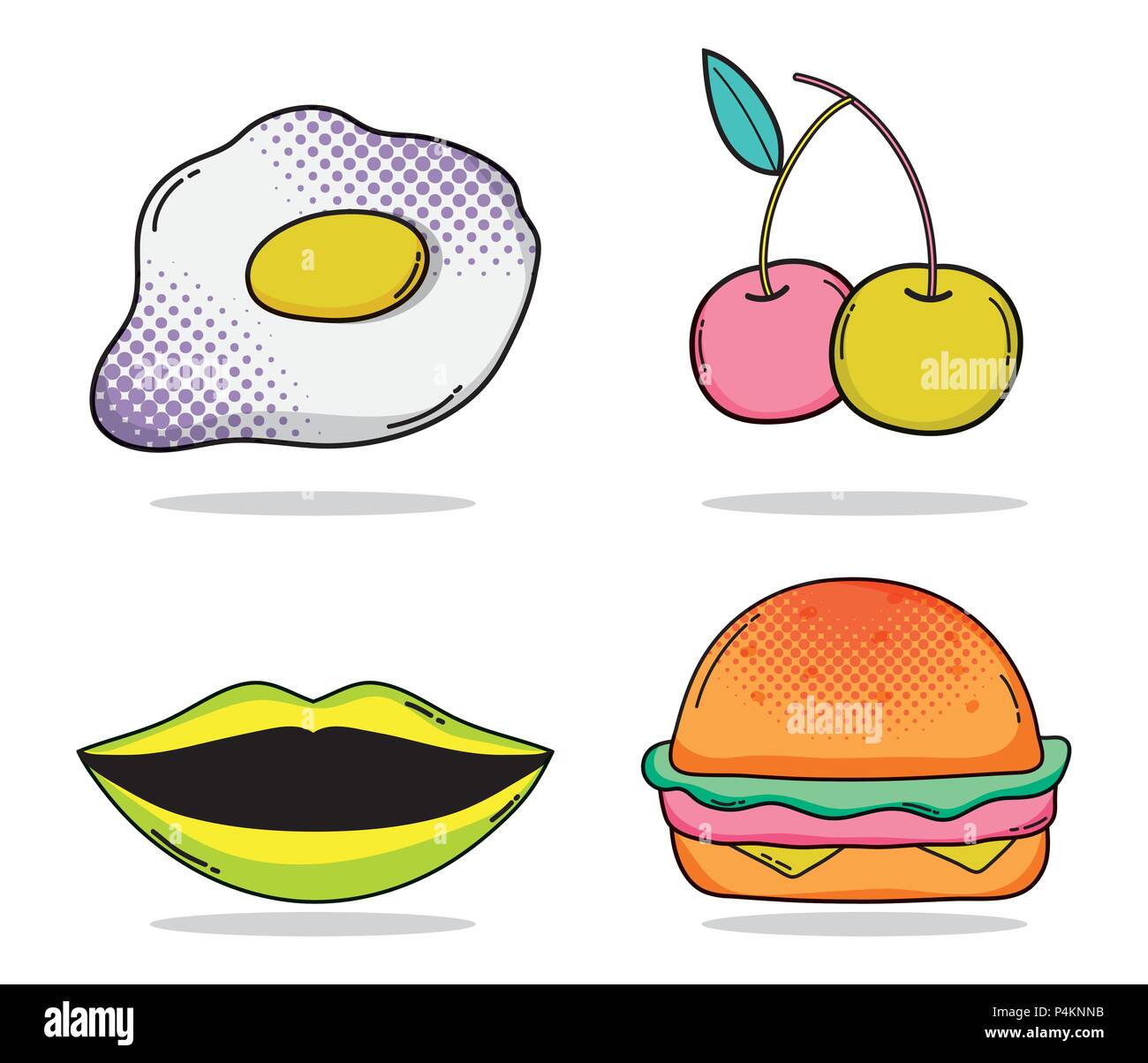 Vector pop art lips set Stock Vector Images - Alamy