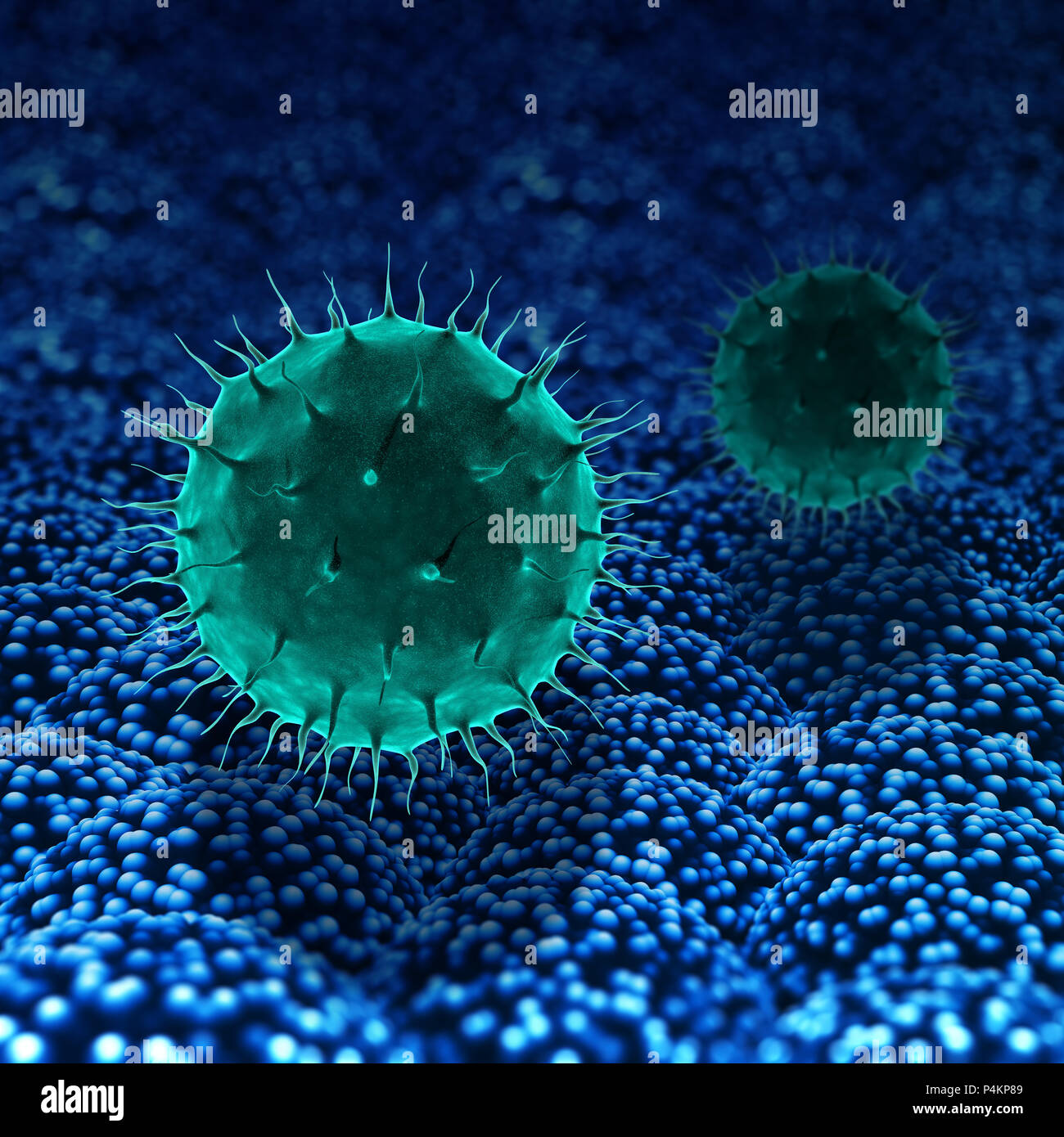 3D render of an abstract virus cell medical background Stock Photo - Alamy