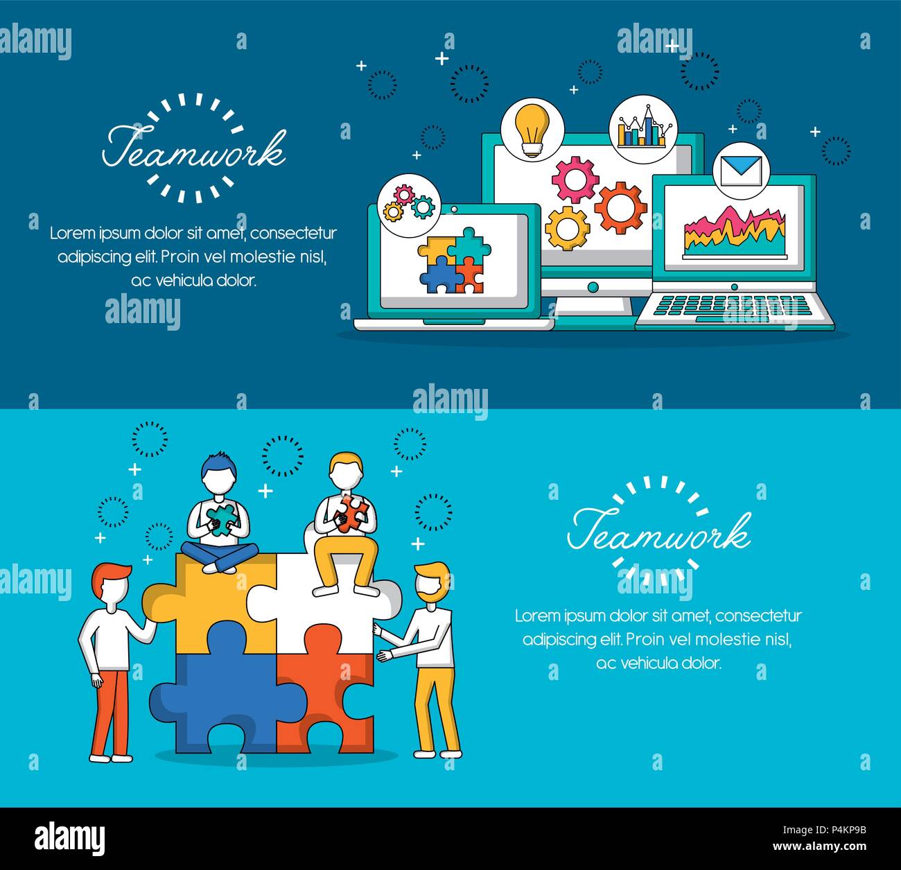 Boys teamwork Stock Vector Images - Alamy