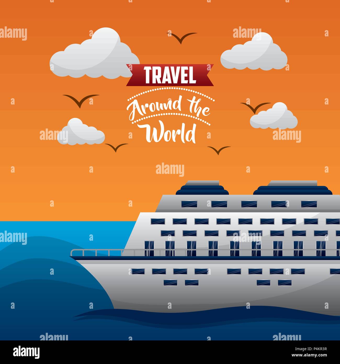 Birds fly around with you Stock Vector Images - Alamy