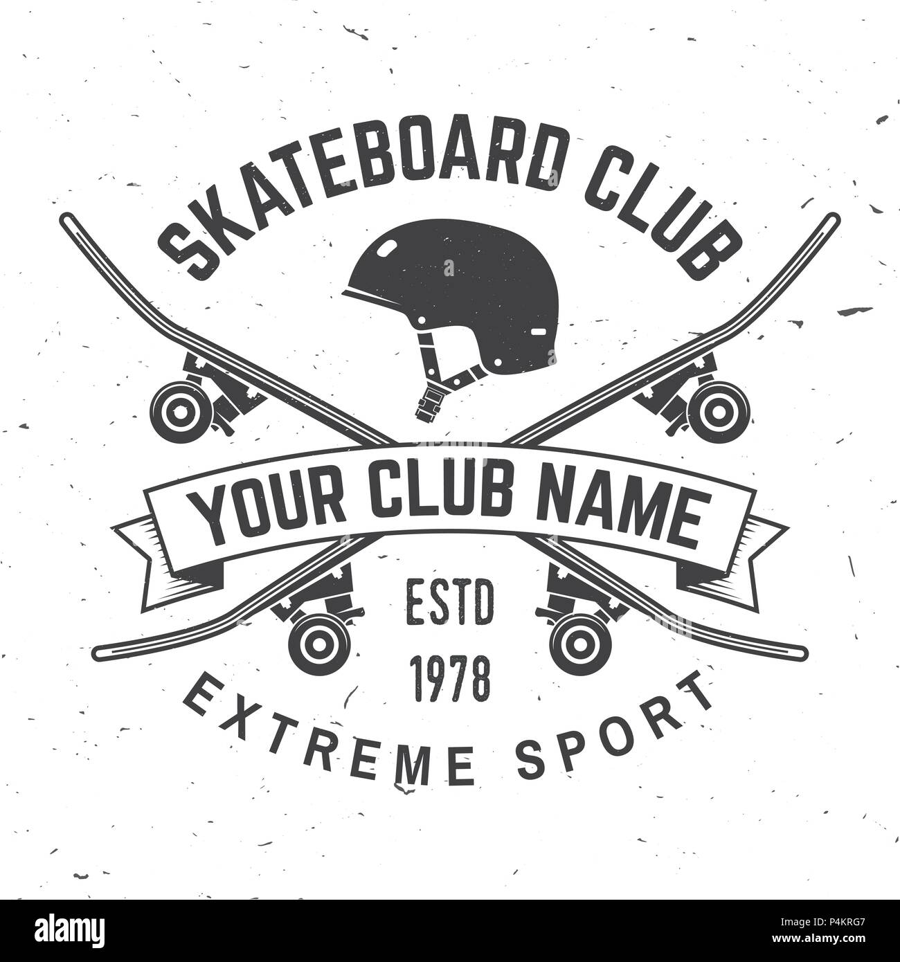 Skateboard club badge. Vector illustration. For skate club emblems ...