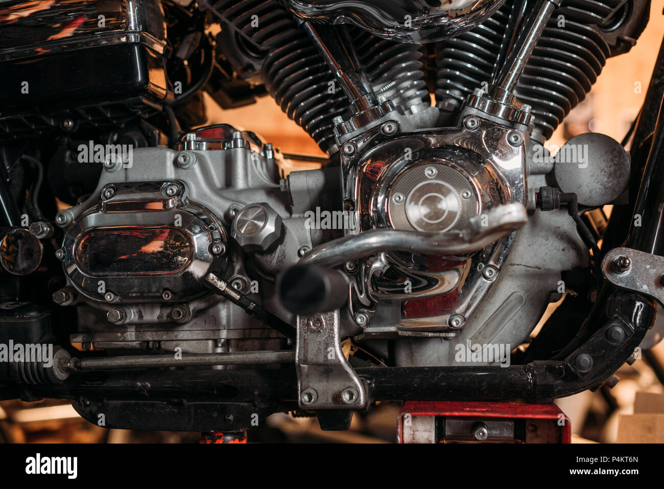 close-up shot of vintage motorcycle engine Stock Photo - Alamy