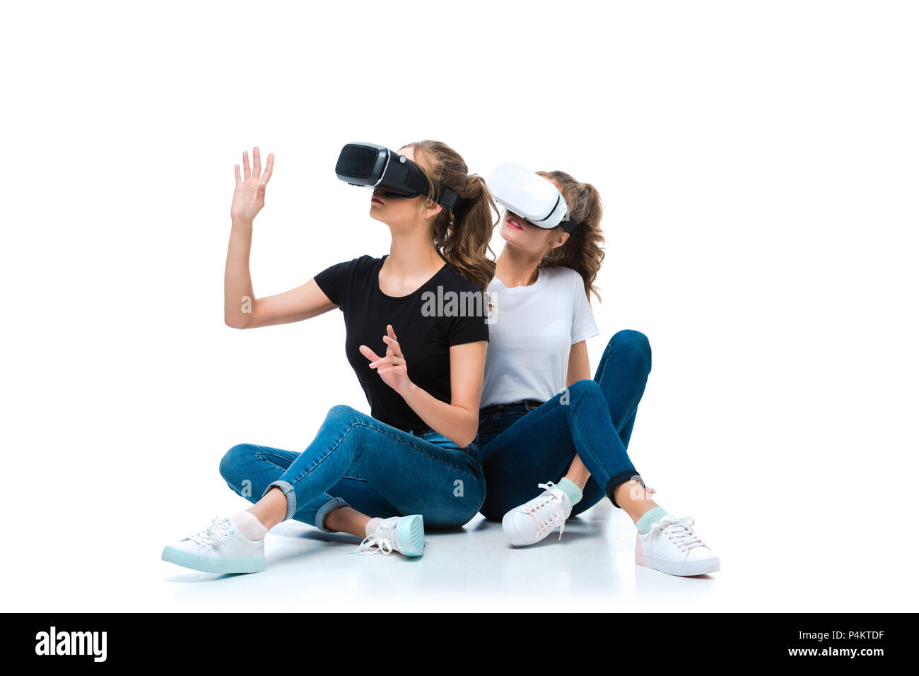 People touching twins women hi-res stock photography and images - Alamy