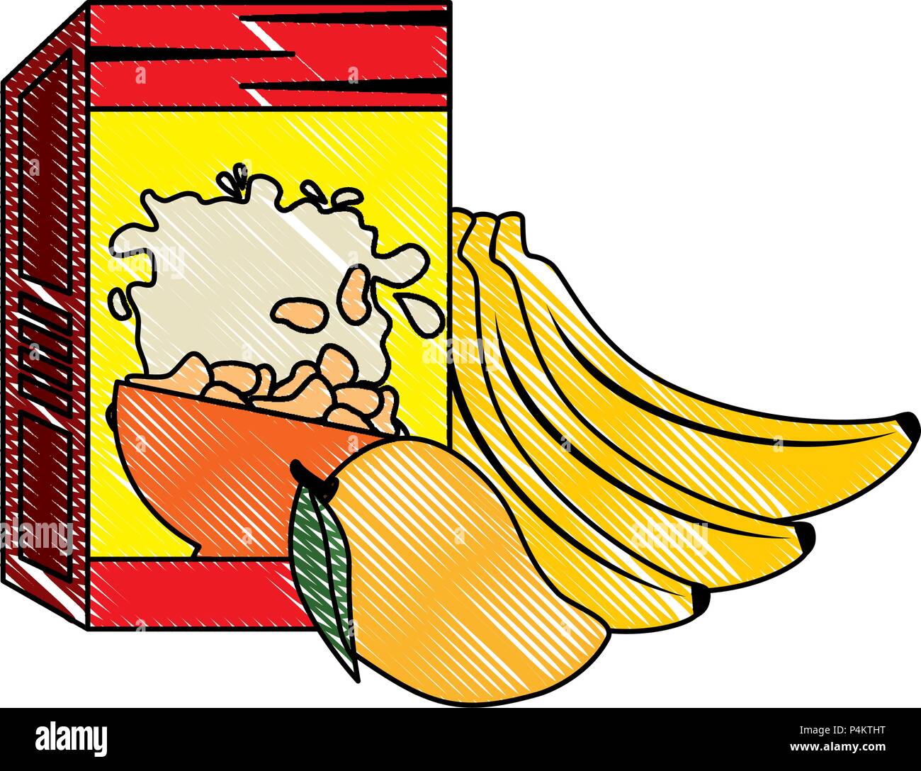 cereal box with fruits vector illustration design Stock Vector Image ...