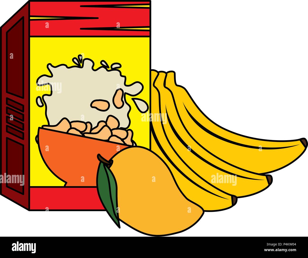 Cereal Box With Fruits Vector Illustration Design Stock Vector Image
