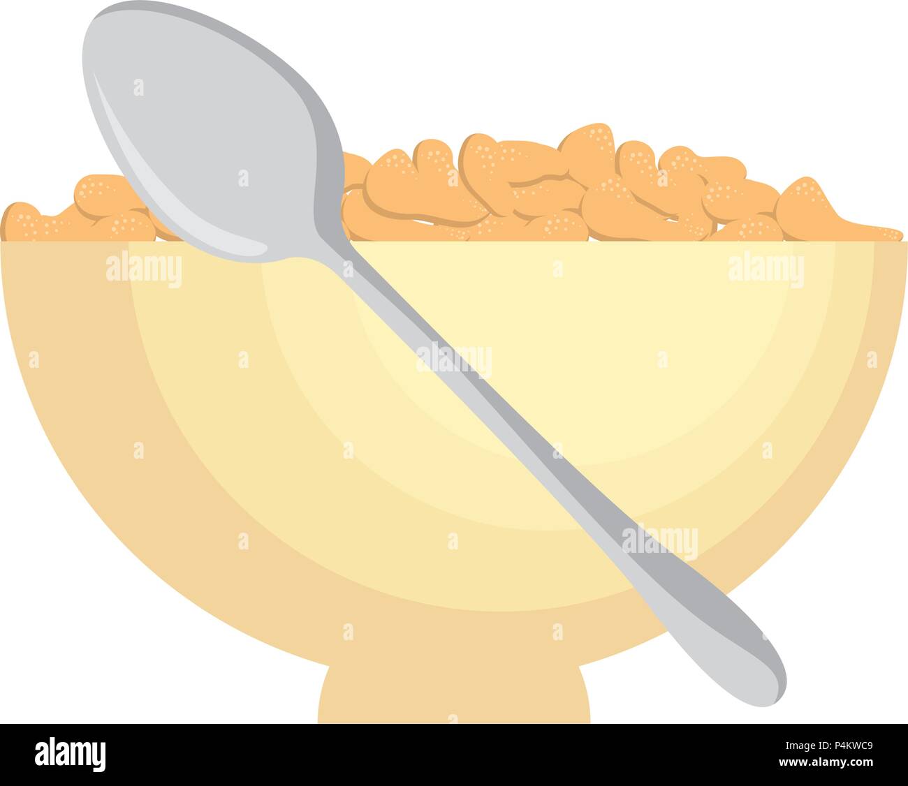 cereal dish with spoon vector illustration design Stock Vector Image ...