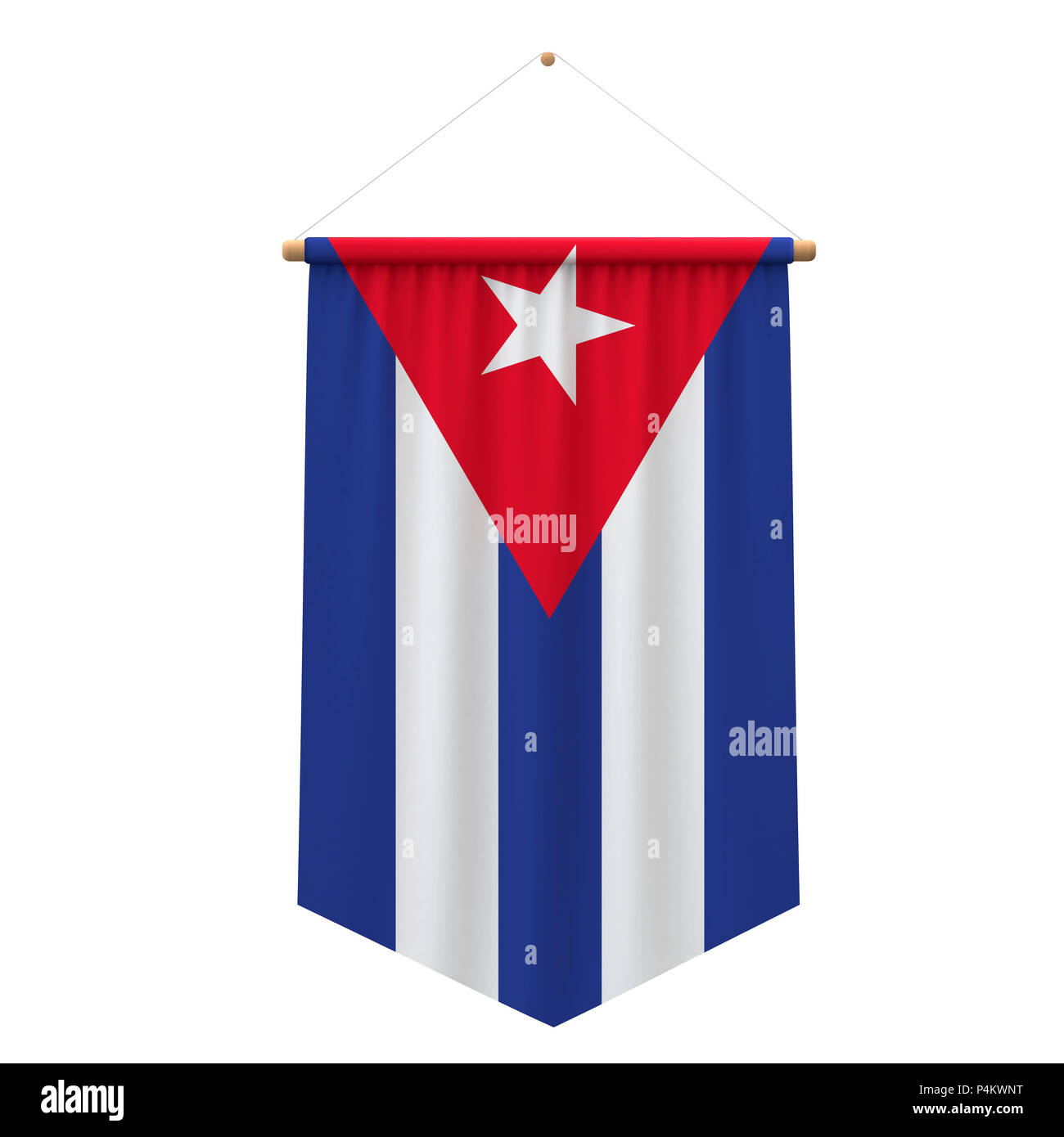Cuba flag cloth hanging banner. 3D Rendering Stock Photo - Alamy