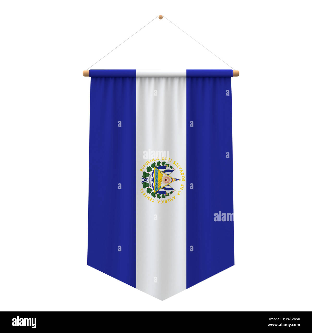 El Salvador flag cloth hanging banner. 3D Rendering Stock Photo - Alamy