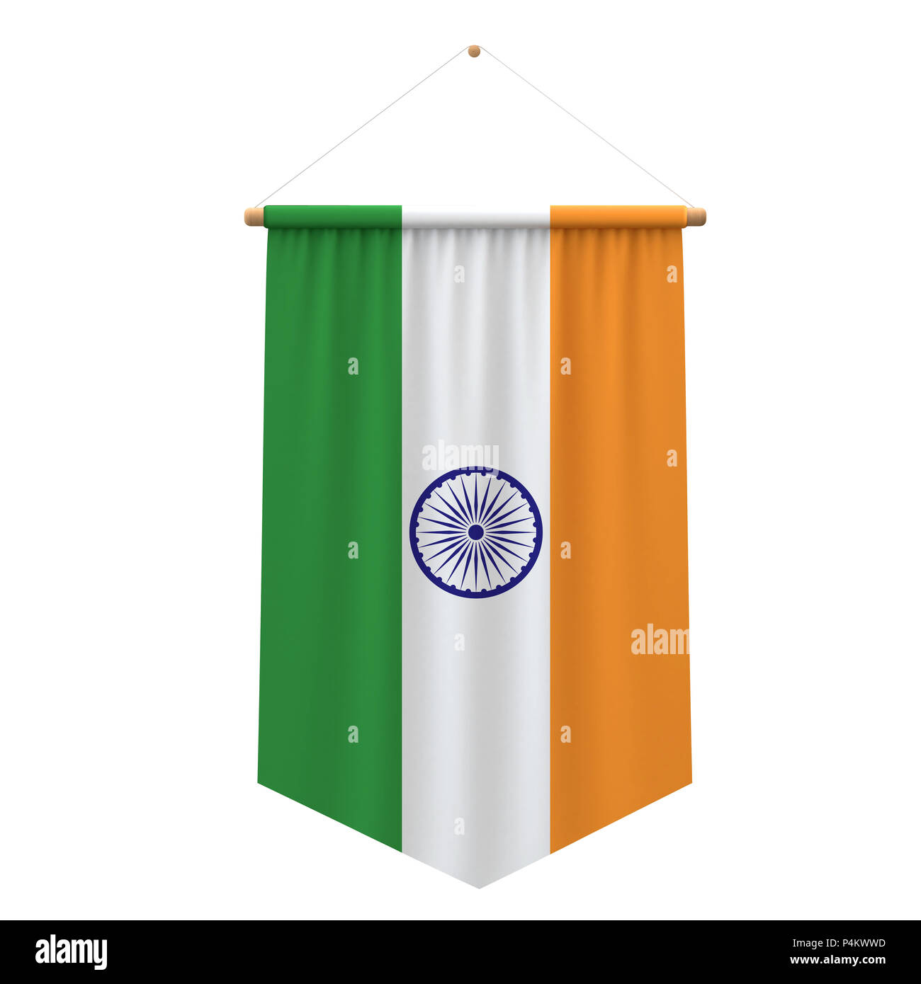 India flag cloth hanging banner. 3D Rendering Stock Photo - Alamy