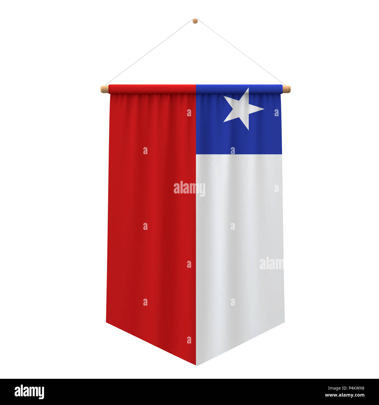Chile flag cloth hanging banner. 3D Rendering Stock Photo - Alamy