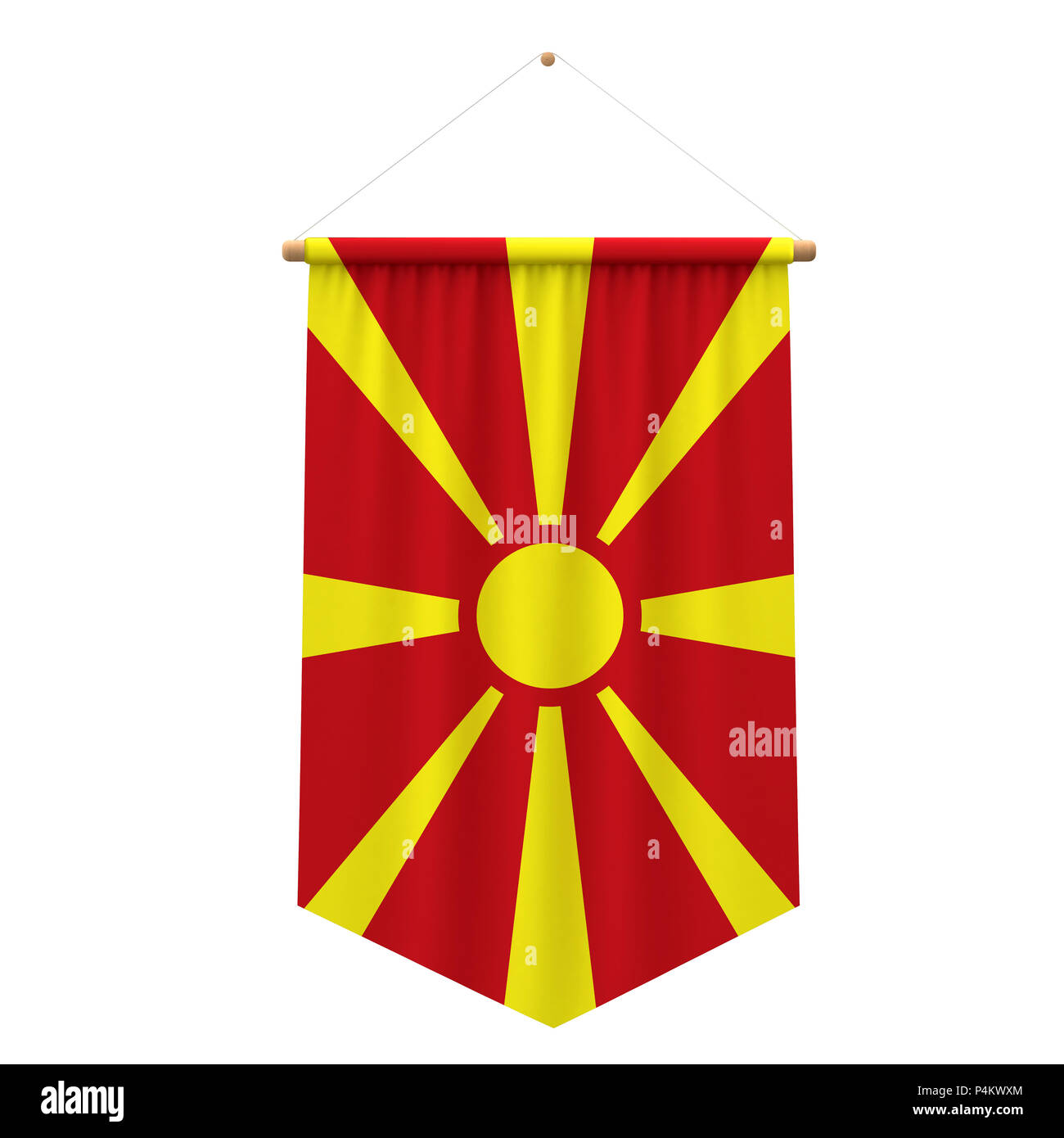 Macedonia flag cloth hanging banner. 3D Rendering Stock Photo - Alamy