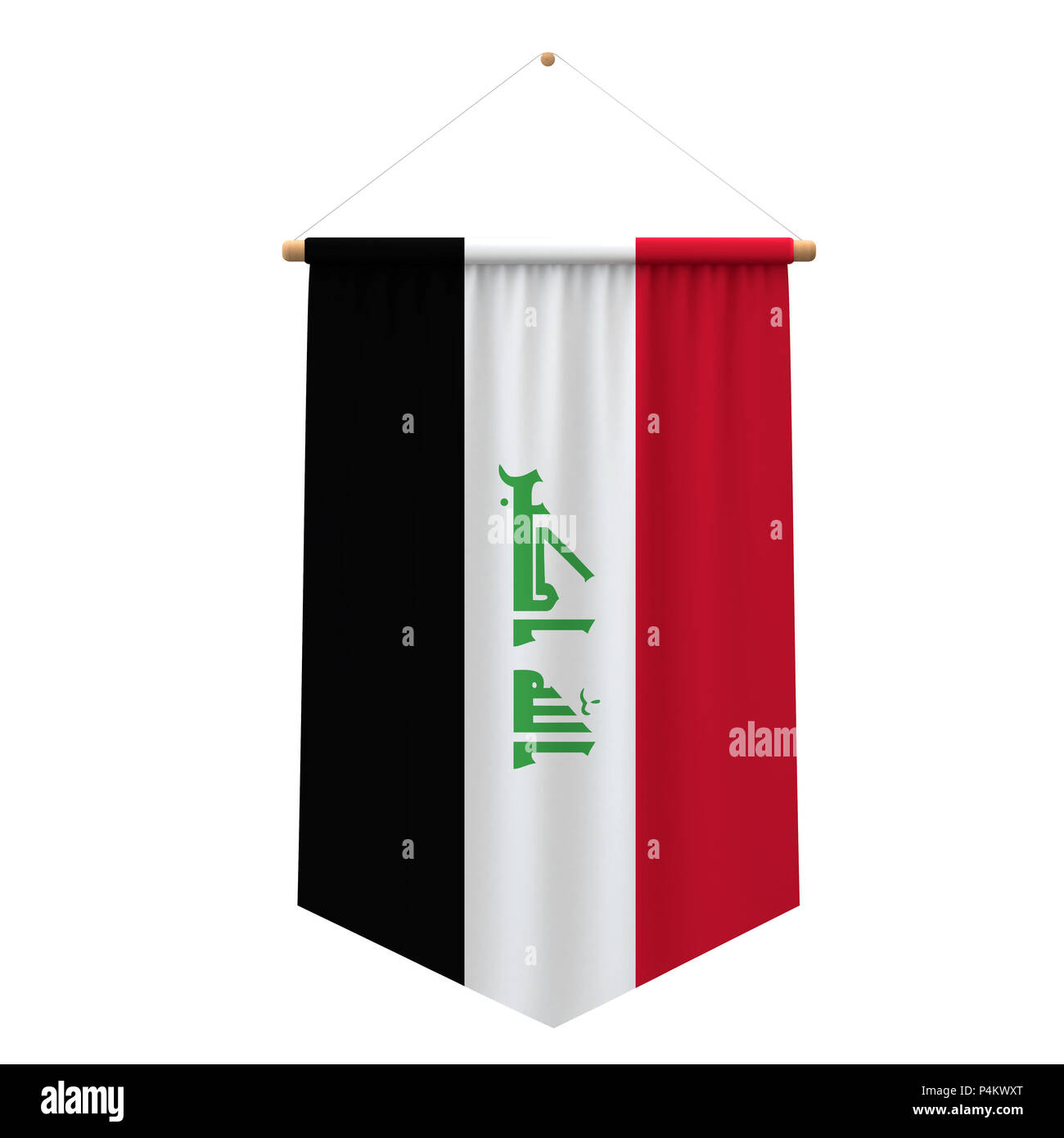 Iraq flag cloth hanging banner. 3D Rendering Stock Photo - Alamy