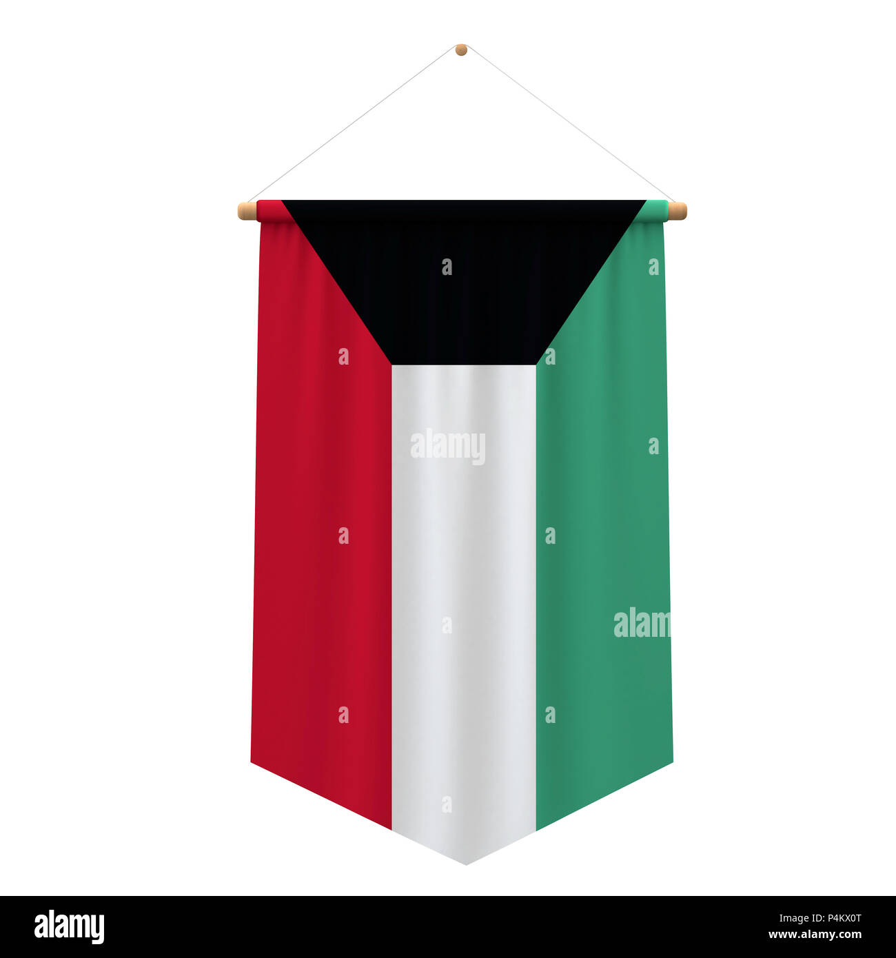 Kuwait flag cloth hanging banner. 3D Rendering Stock Photo - Alamy