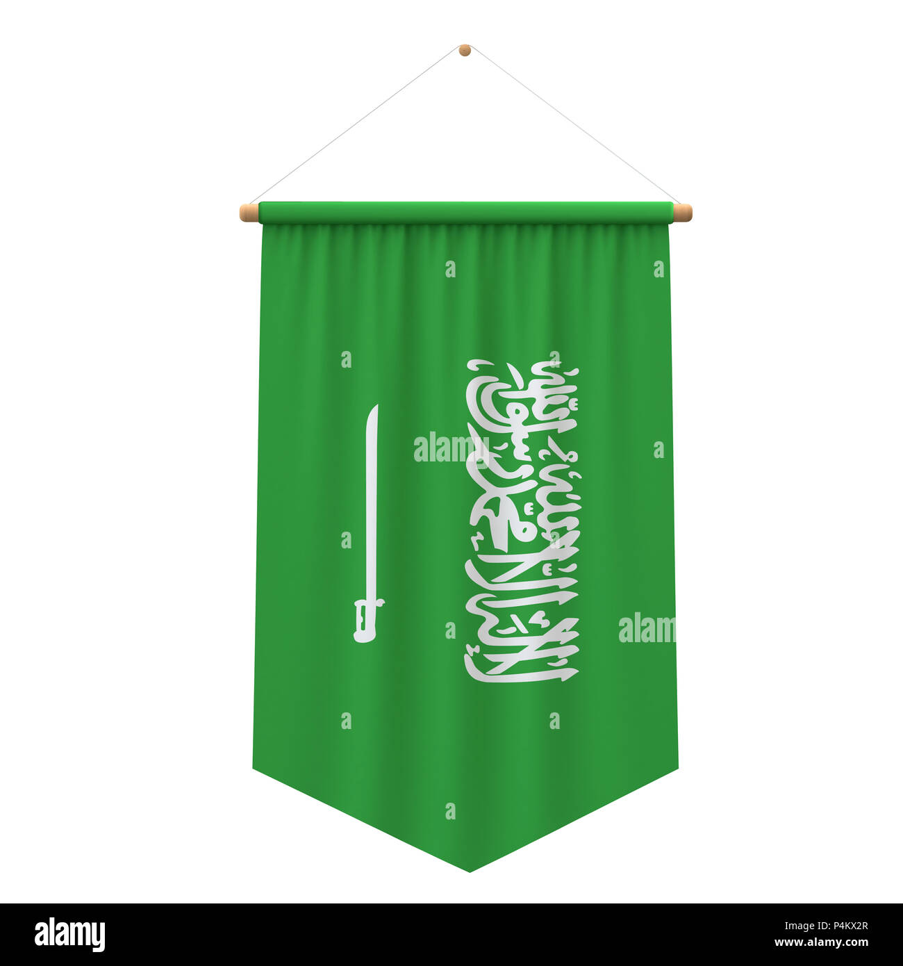 Saudi Arabia flag cloth hanging banner. 3D Rendering Stock Photo - Alamy