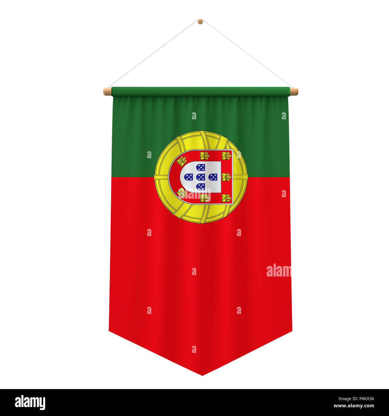 Portugal flag cloth hanging banner. 3D Rendering Stock Photo - Alamy