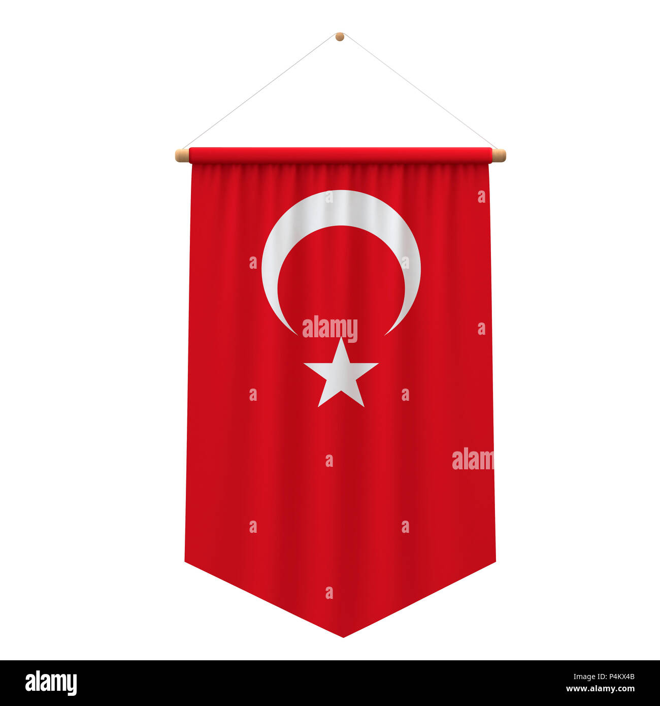 Turkey flag cloth hanging banner. 3D Rendering Stock Photo - Alamy