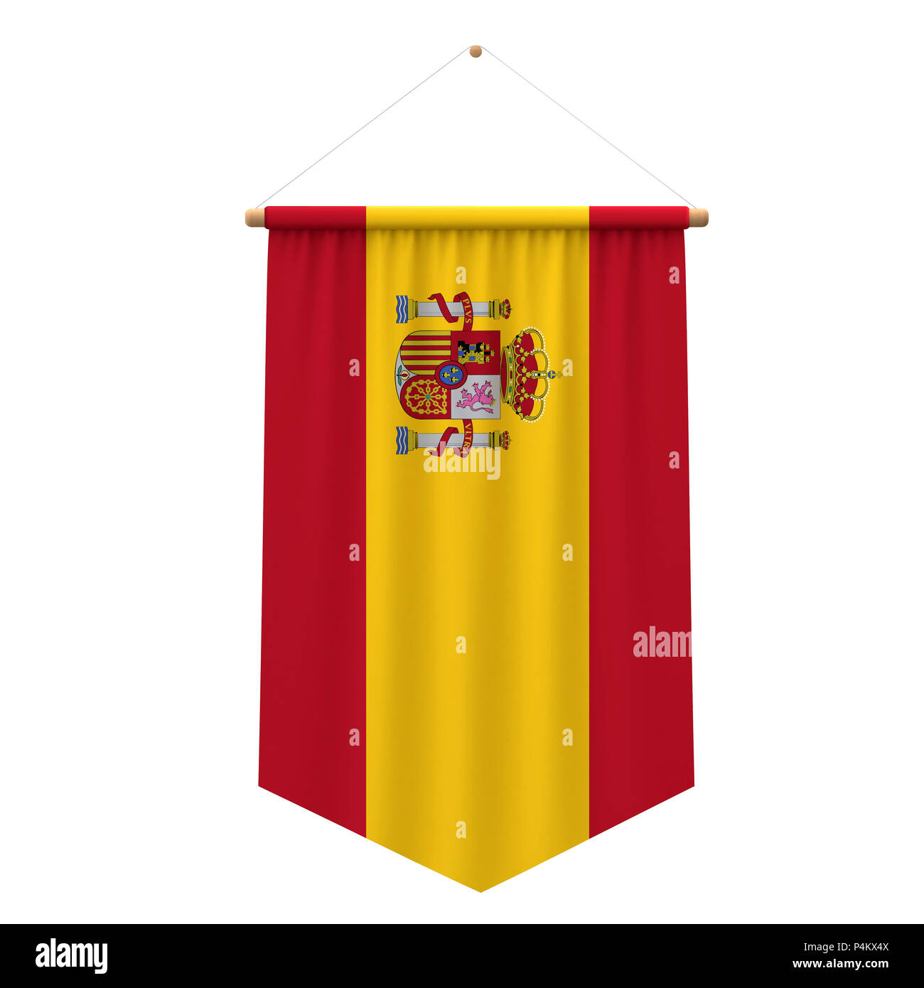 Spain flag cloth hanging banner. 3D Rendering Stock Photo - Alamy