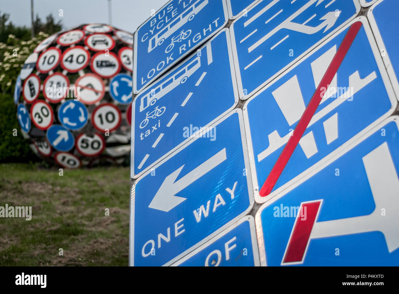 Magic roundabout road sign hi-res stock photography and images - Alamy