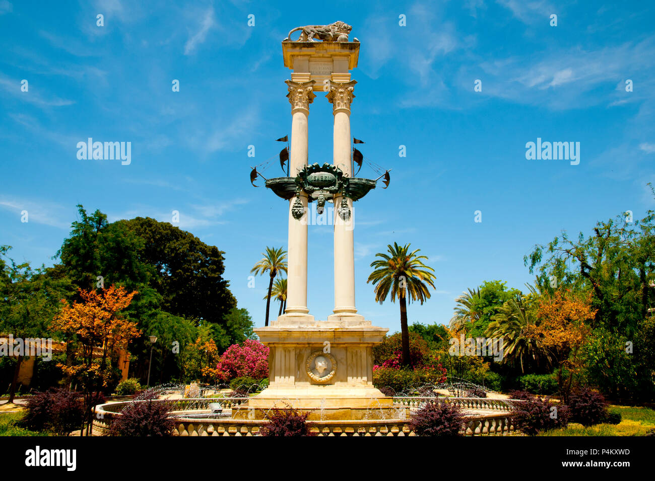 Columbus Monument - Seville - Spain Stock Photo - Alamy