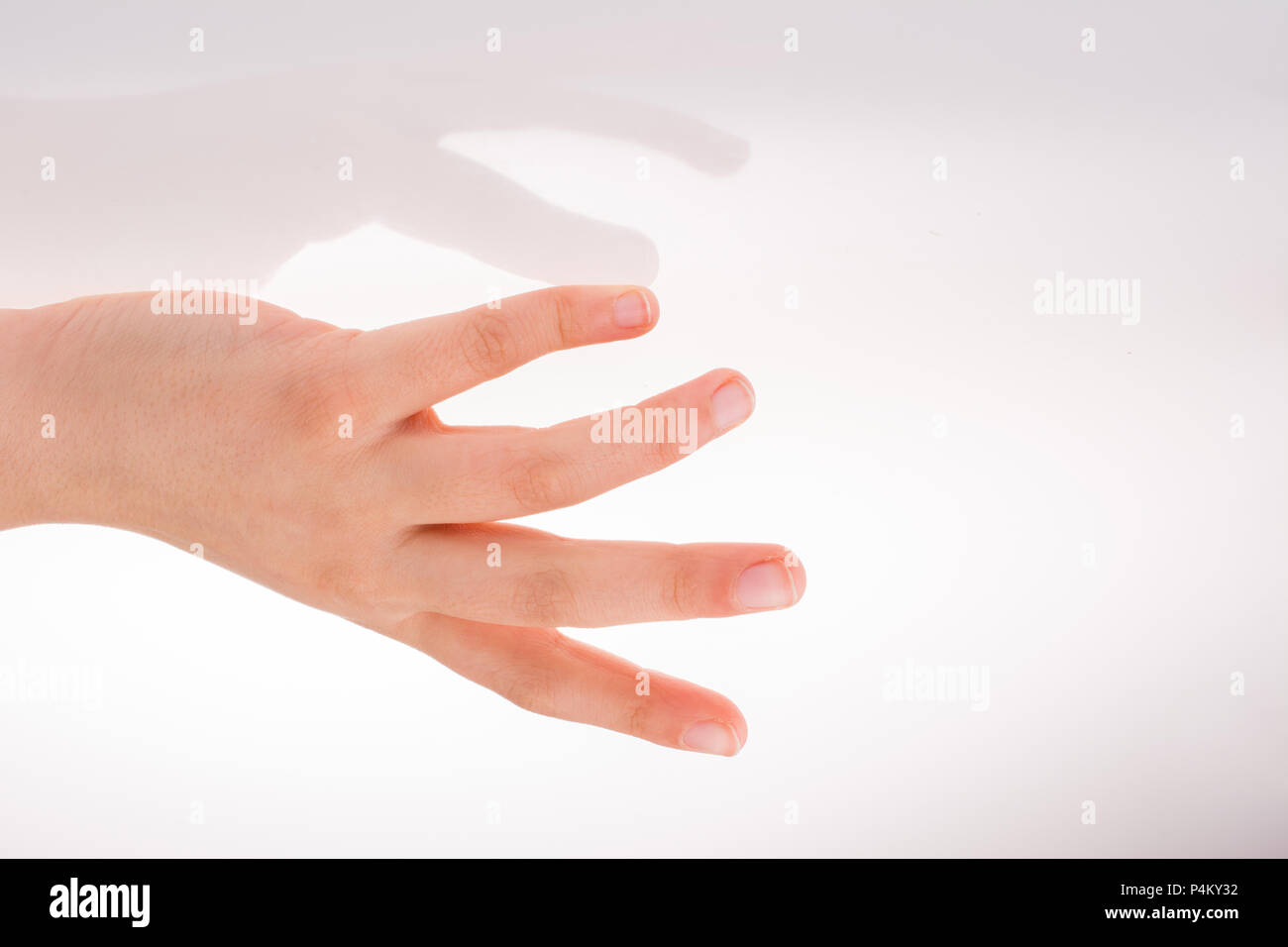 Hand open for a gesture isolated on white background Stock Photo - Alamy