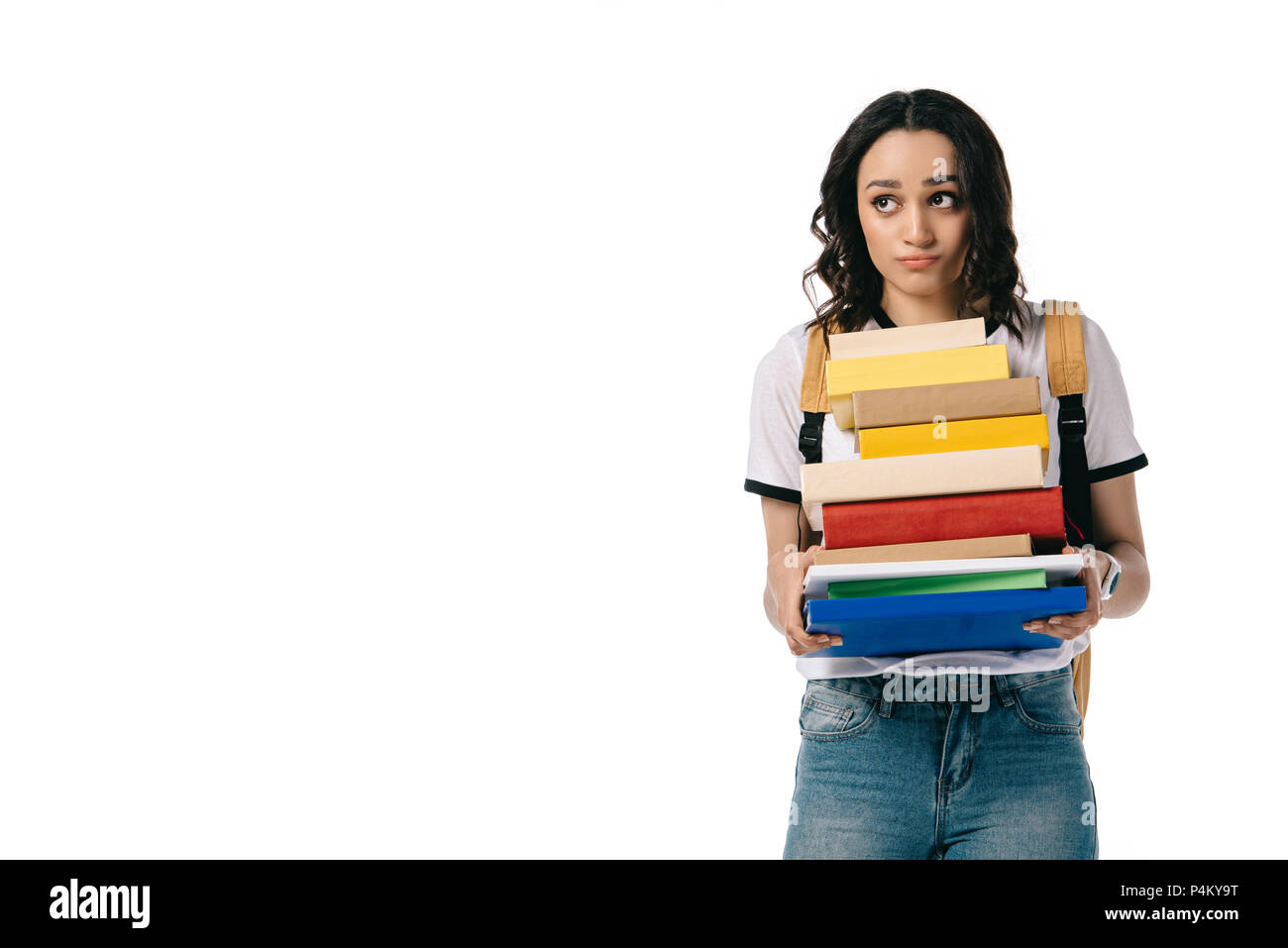 Pensive black female student hi-res stock photography and images - Alamy