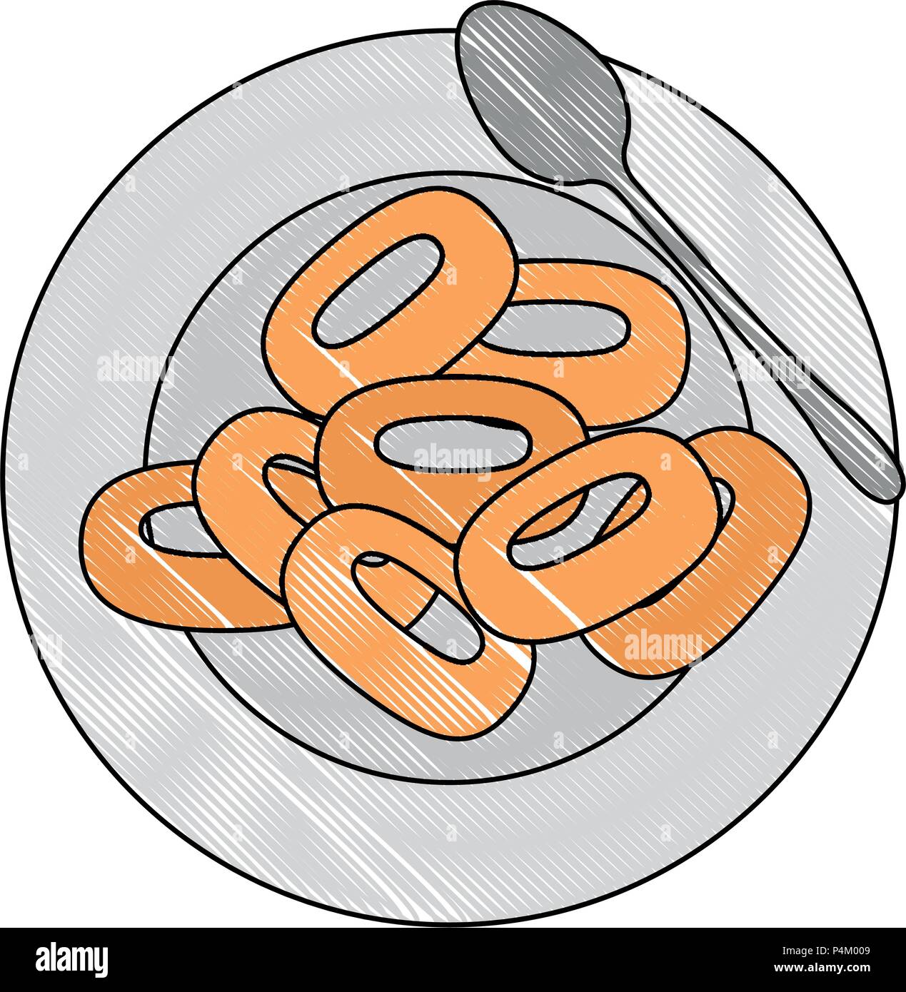 cereal dish with spoon vector illustration design Stock Vector Image ...