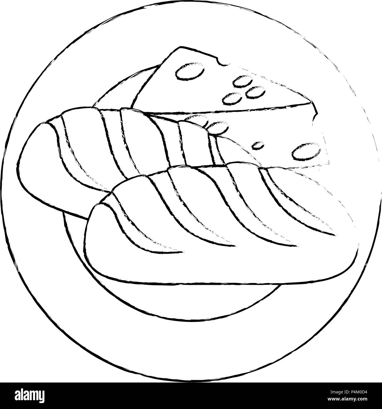 Organic bread cheese milk Stock Vector Images - Alamy