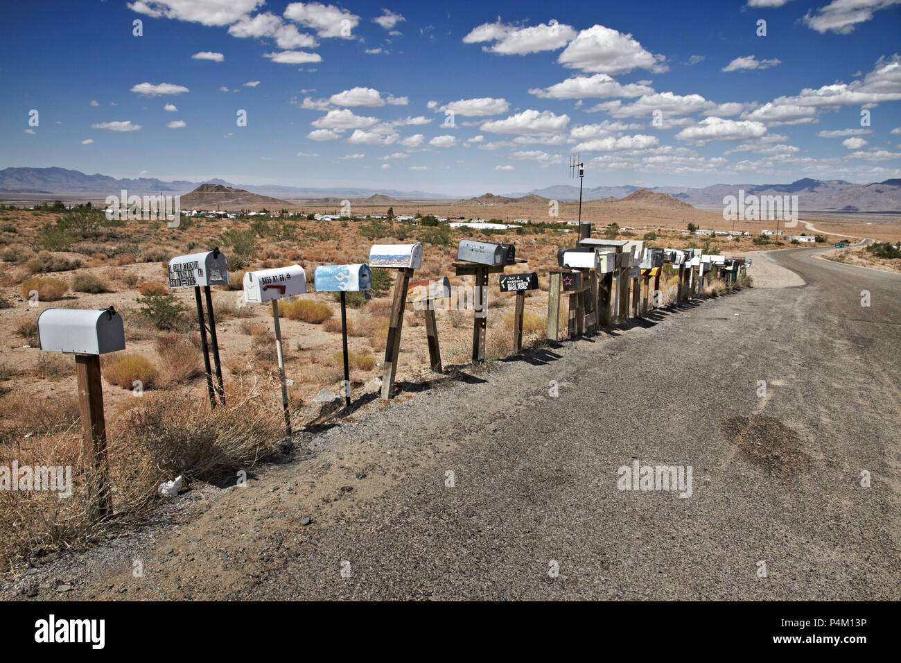 Row Of Mailboxes On Rural Street Stock Photo - Alamy
