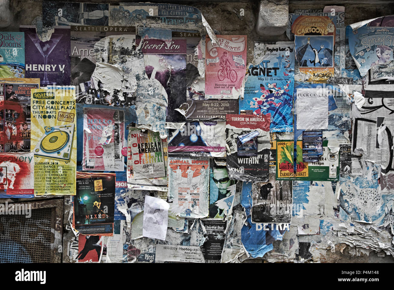 Rundown concertposters on a wall in Seattle Stock Photo - Alamy