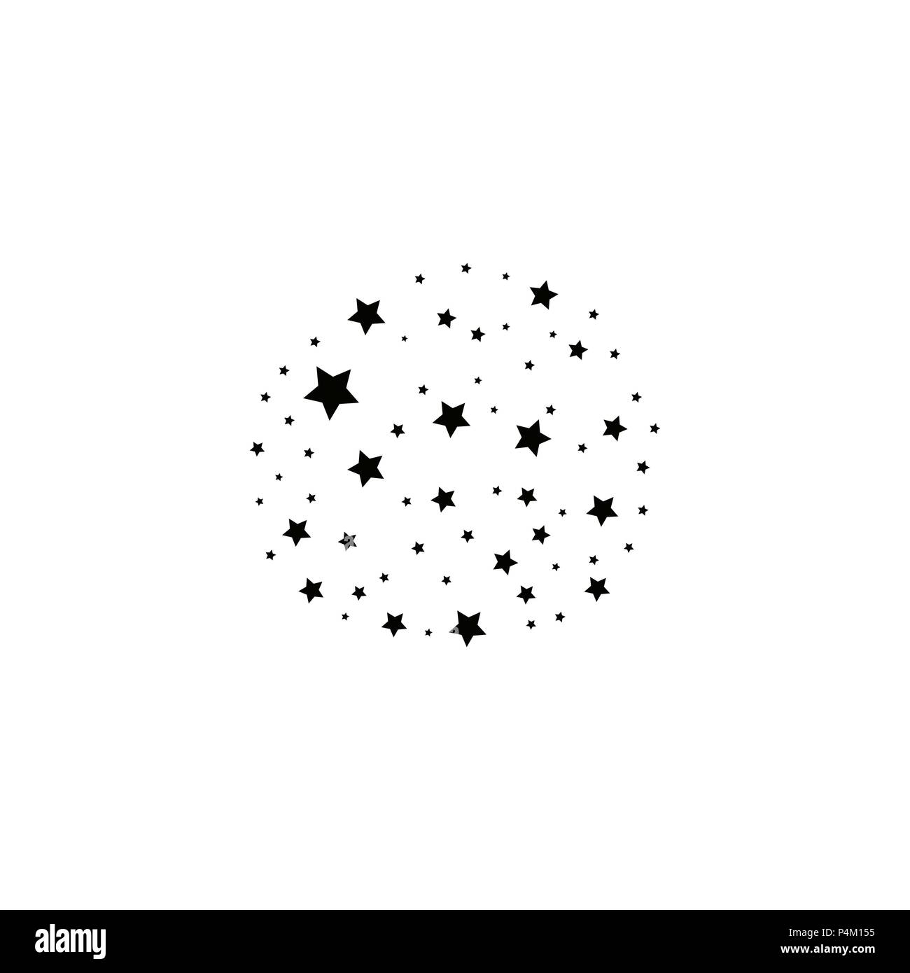 Black Shooting Star with Elegant Star Trail on White Background. circle ...