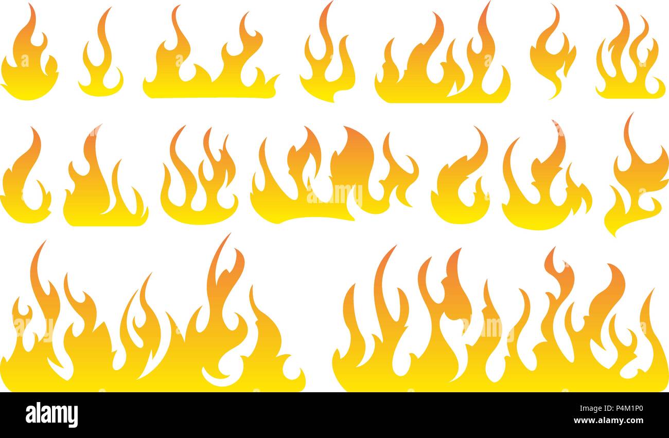 Fire icon set. Design element Stock Vector Image & Art - Alamy