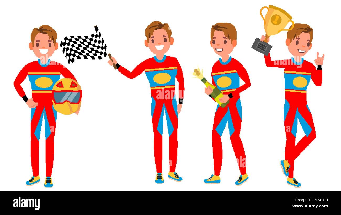 Car racing man cartoon vector hi-res stock photography and images - Alamy